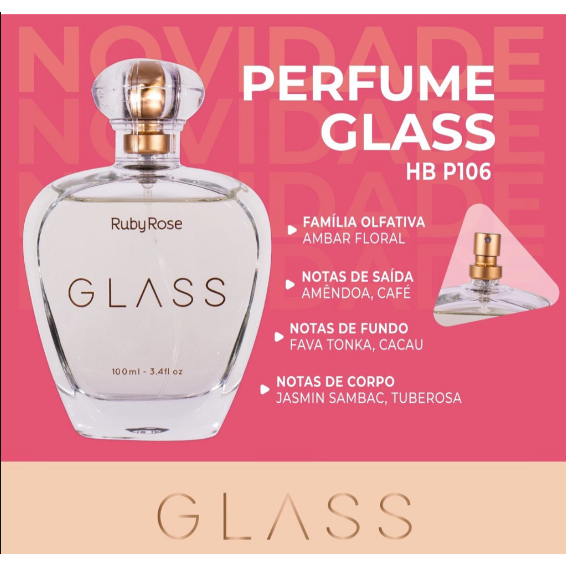 Ruby Rose Perfume Glass Lançamento 100ml | Shopee Brasil