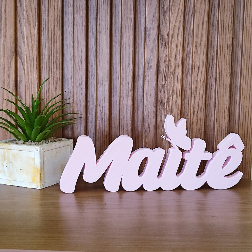 Letreiro Decorativo do Nome Maitê c/ Borboleta Letra 3D - Letreiro Nome ...