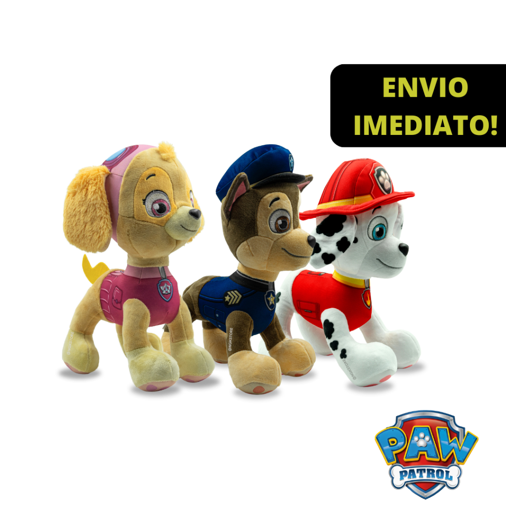 Pelúcia patrulha canina oficial 30cm Skye Chase Ryder Chase Tracker ...