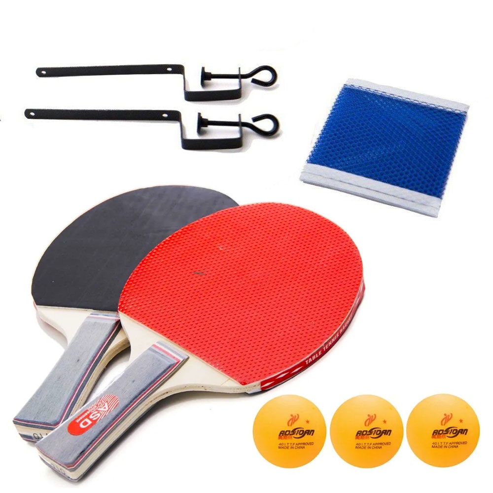 Kit Jogo Ping Pong Tenis De Mesa 2 Raquetes 3 Bolas Suporte Rede ...
