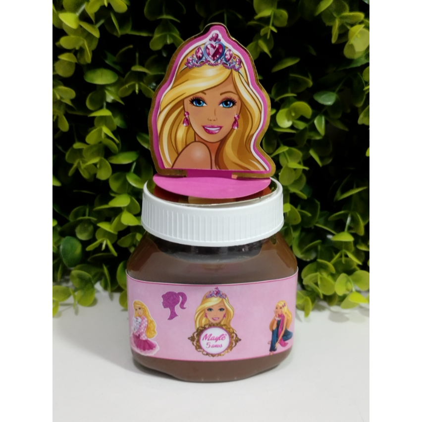 12 Apliques + 12 rótulos para pote de Nutella 140g Barbie (Fazemos ...