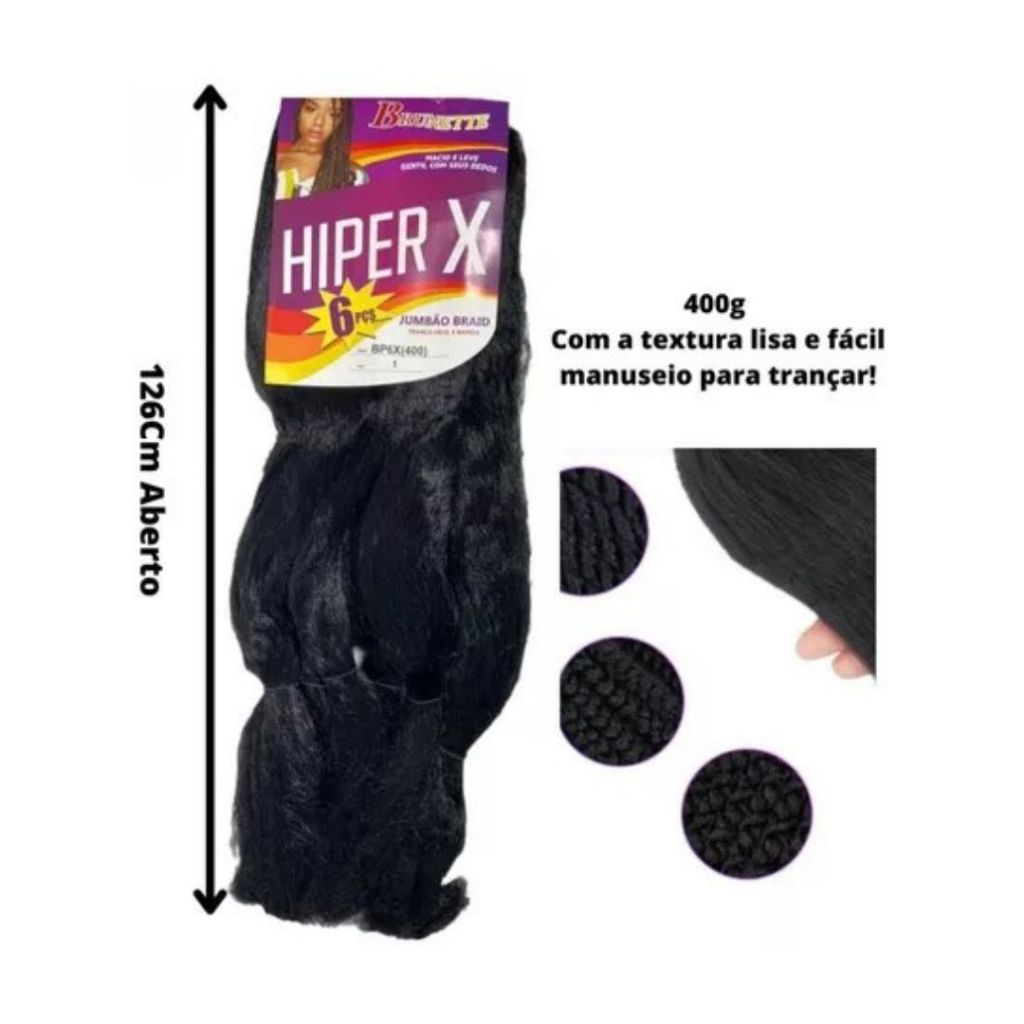 Cabelo Jumbão Jumbo Hiper x para Tranças 400g | Shopee Brasil
