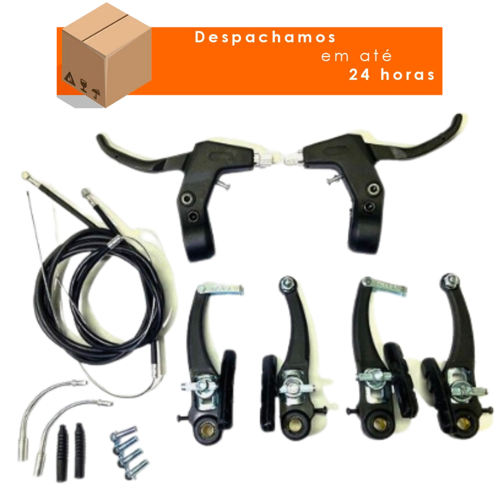 Kit Freio V Brake Nylon Tipo Logan Com Manetes e Cabos Completo Freio ...