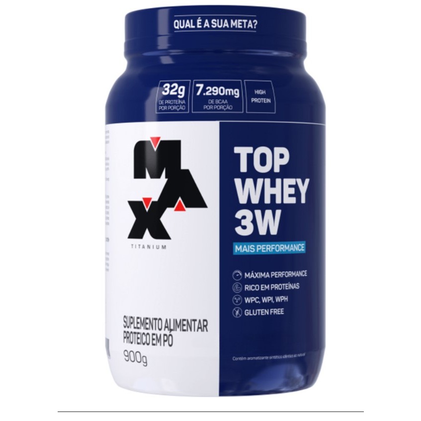 Whey Protein Max Titanium Top Whey 3w Mais Performance Pote: 900g ...