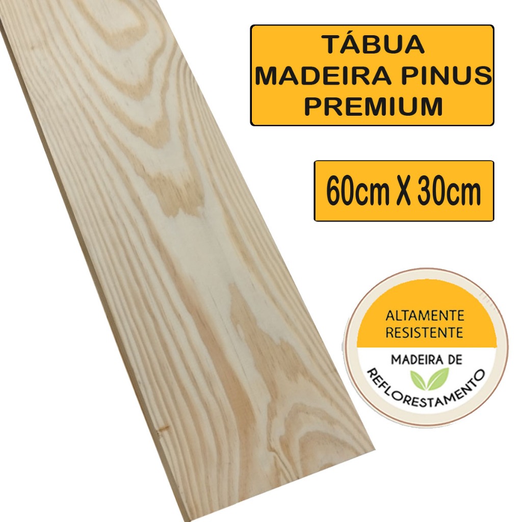 Kit 3 Tábuas Madeira Pinus Aparelhada Bancada Mesa Estante Artesanato ...