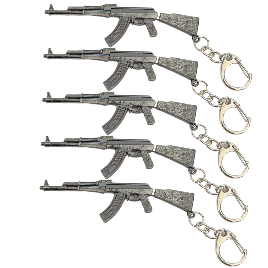 Kit 5 Rifle Ak-47 Chaveiro Fuzil Arma Full Metal Realista | Shopee Brasil