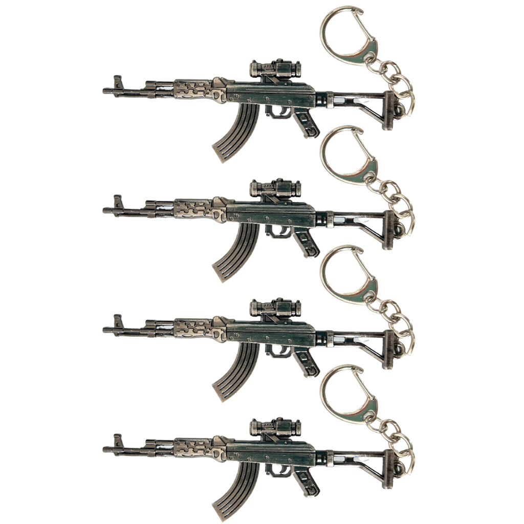 Kit 4 Rifle Ak 47 Chaveiro Fuzil Arma Full Metal Realista | Shopee Brasil
