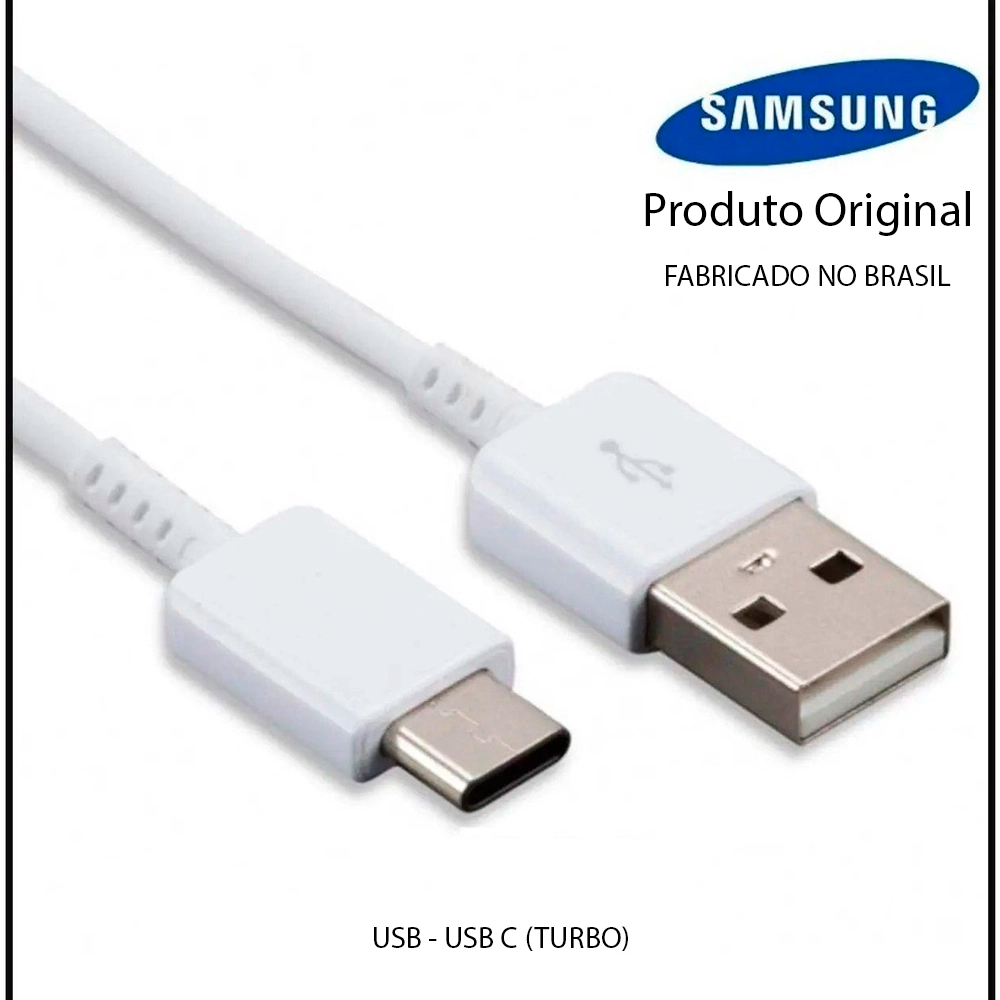 Cabo carregador USB tipo C Turbo para Samsung Original do Brasil | Shopee Brasil