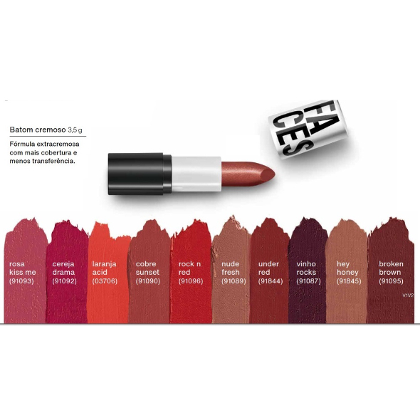 Batom Cremoso Multimix Natura Faces Diversas Cores a Escolher | Shopee ...