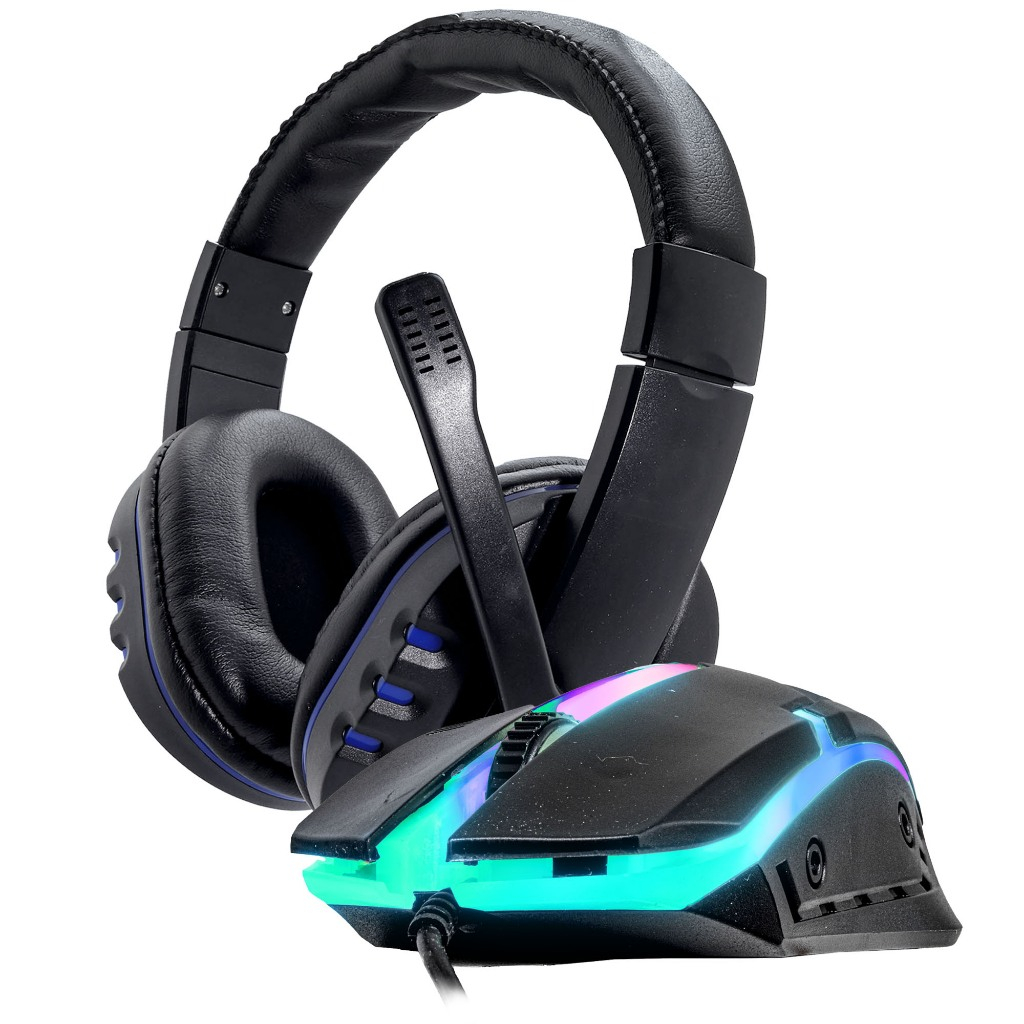 Fone Headset Gamer Over-Ear Microfone p2 Mouse Gamer Ergonômico 3200DPI ...