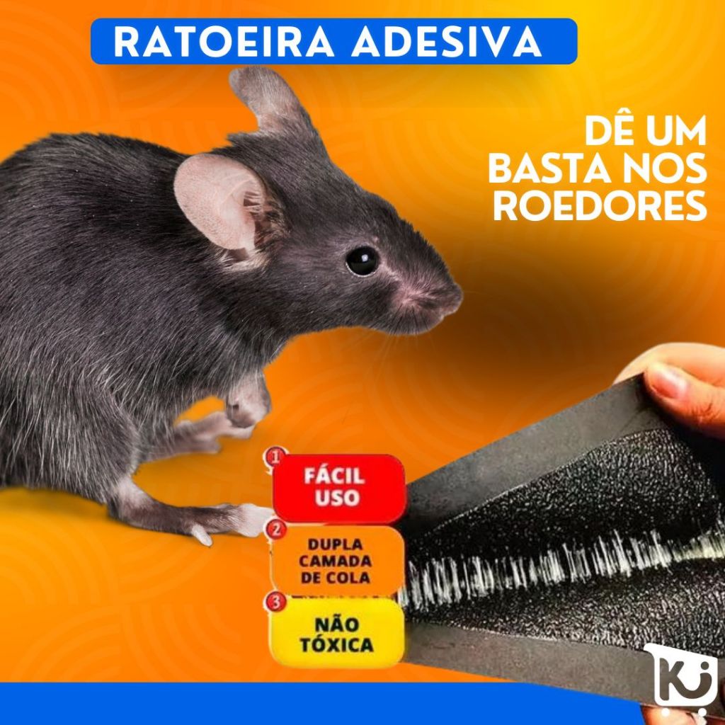 Ratoeira Adesiva Cola Pega Rato Pragas 1 Unidade P/ sua Casa, Empresa ...