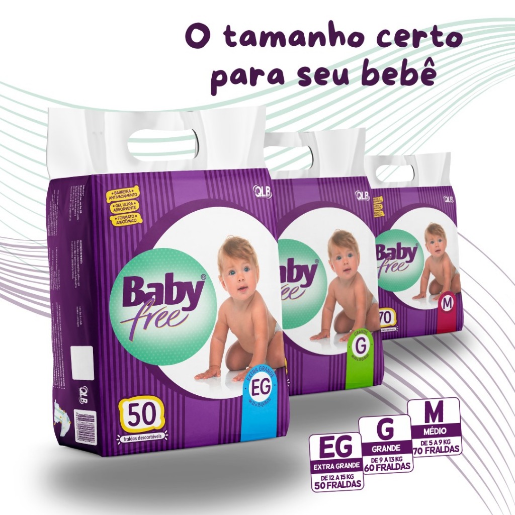 Fraldas Infantis Descartáveis Baby Free | Shopee Brasil