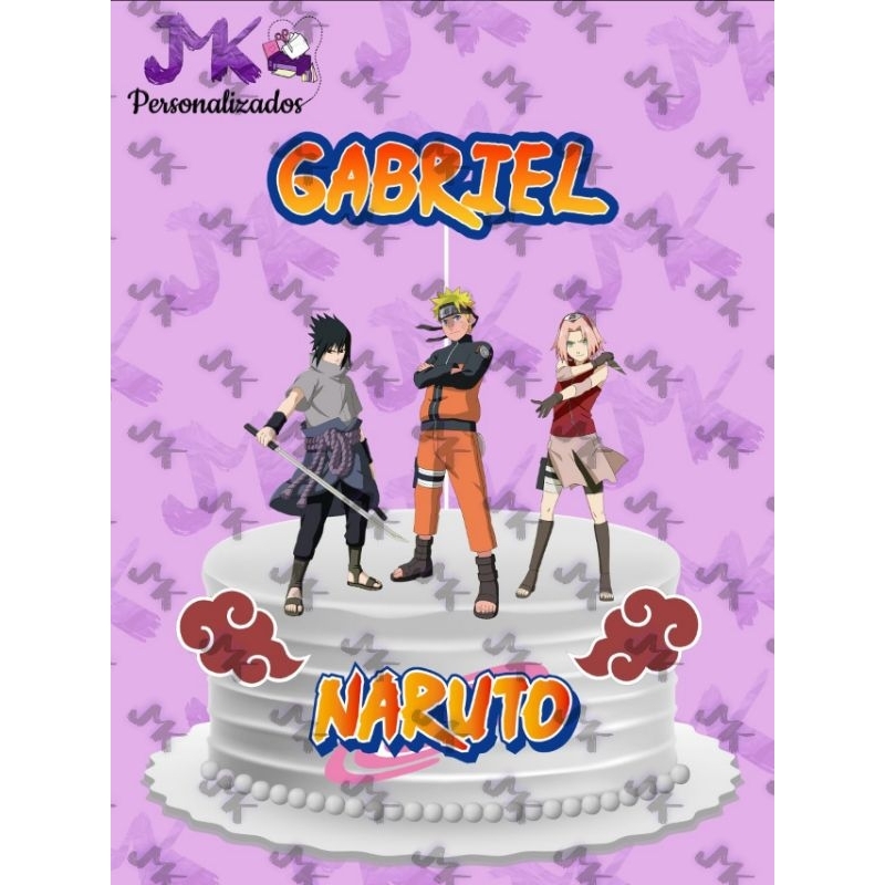 Topo de Bolo Naruto, Sakura, Sasuke - Topper de bolo Desenho | Shopee ...