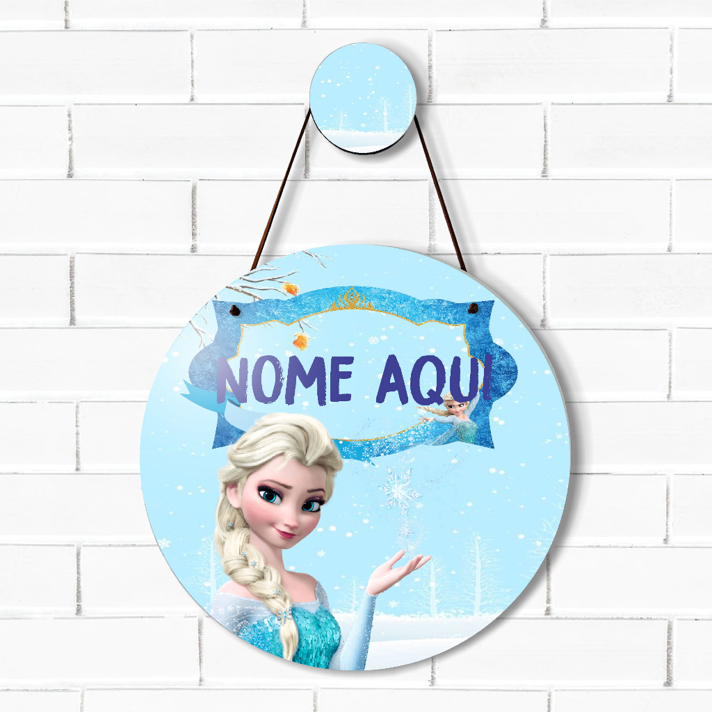 Enfeite Porta Maternidade Quarto Infantil Tema Gelo Frozen + nome ...