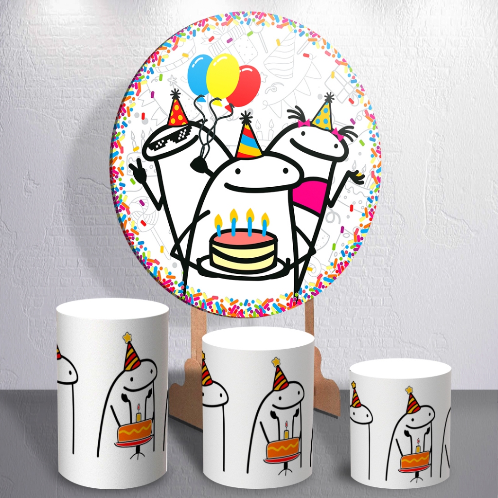 PAINEL CAPAS DE ANIVERSARIO FLORK DECORAÇÃO CAPAS CILINDRO SUBLIMADO ...