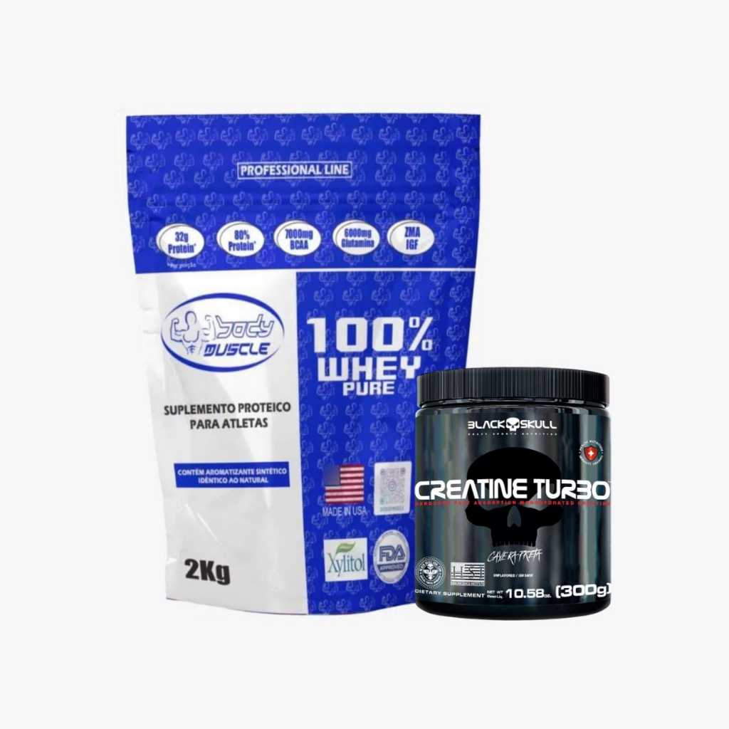 Kit Maromba - 100% Whey 2kg Body Muscle+ Creatina Turbo 300g | Shopee ...