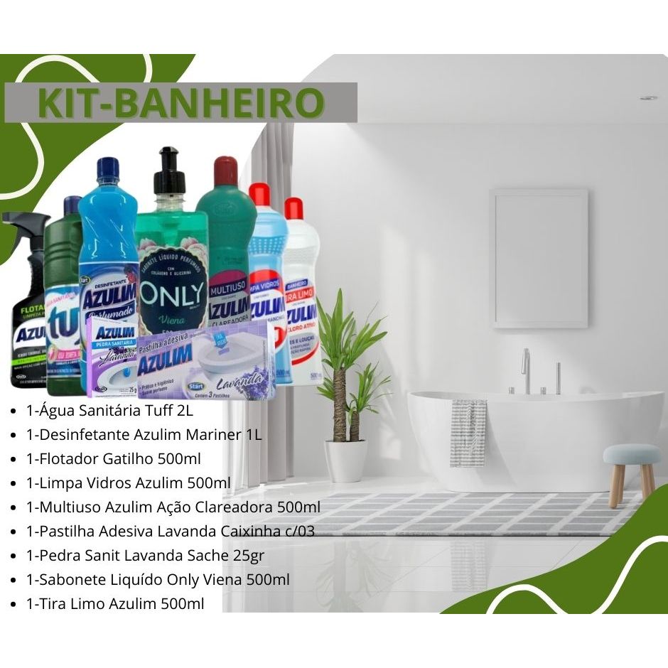KIT-(09)-BANHEIRO-09 UNIDADES-FLOTADOR/DESINFETANTE/LIMPA BIDROS ...
