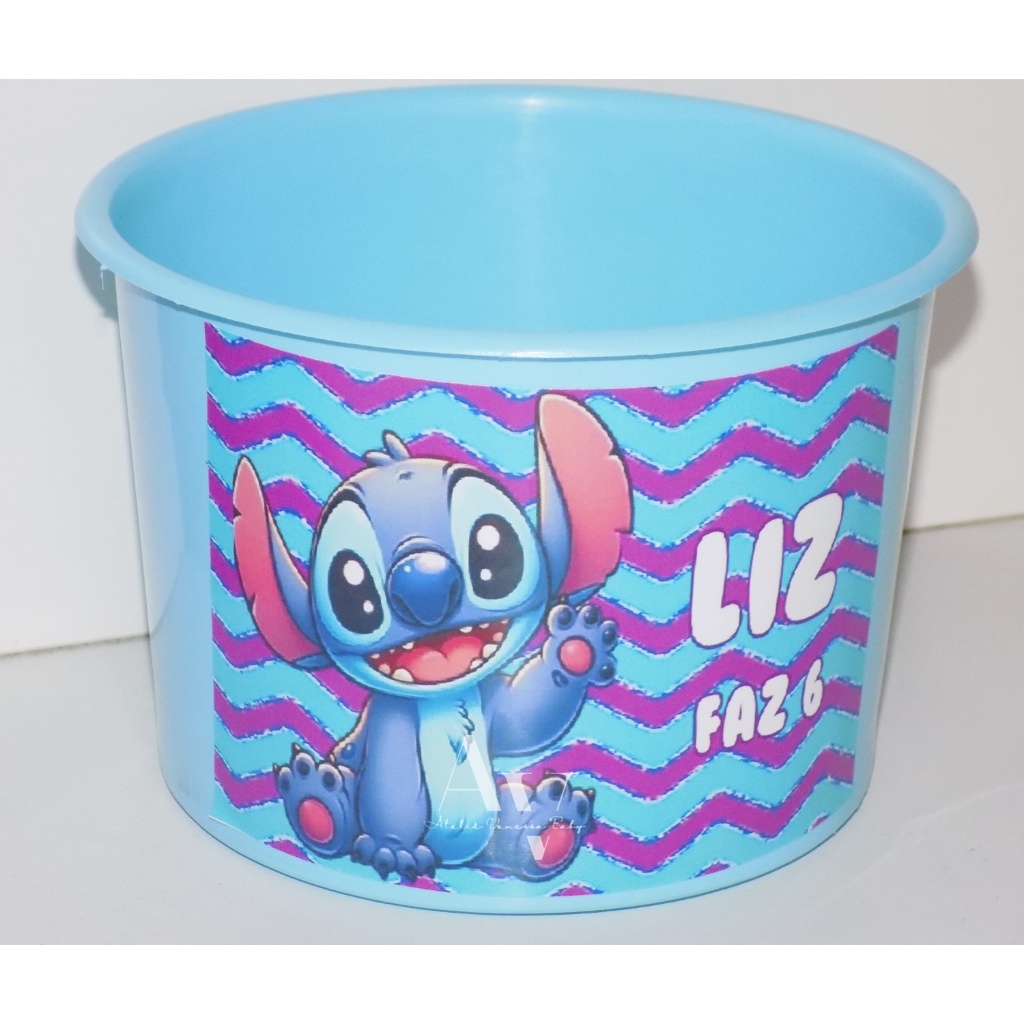 10 Balde de pipoca personalizado Stitch stich | Shopee Brasil