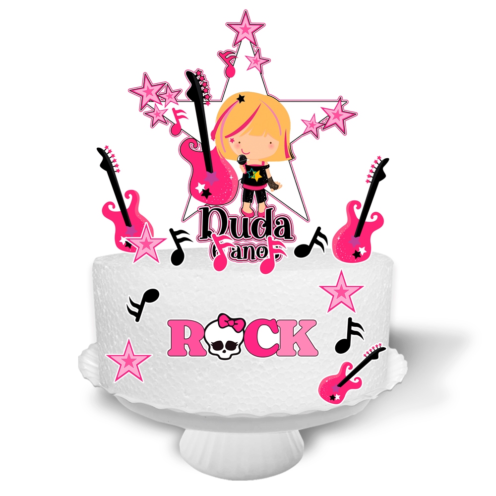 Topo Topper de Bolo Rock Star | Shopee Brasil
