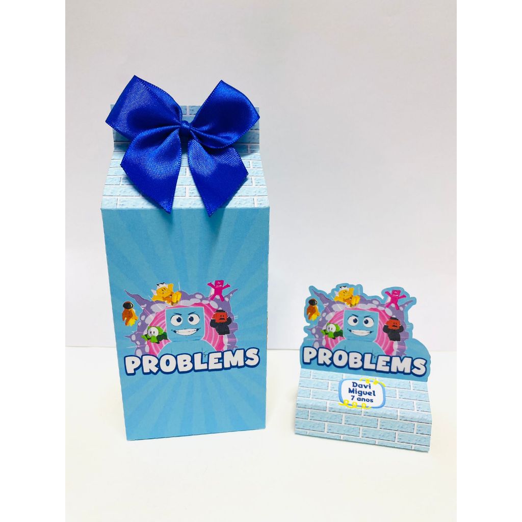 Kit 30 Peças Turma do Problems Personalizado (10 caixas milk + 20 porta ...