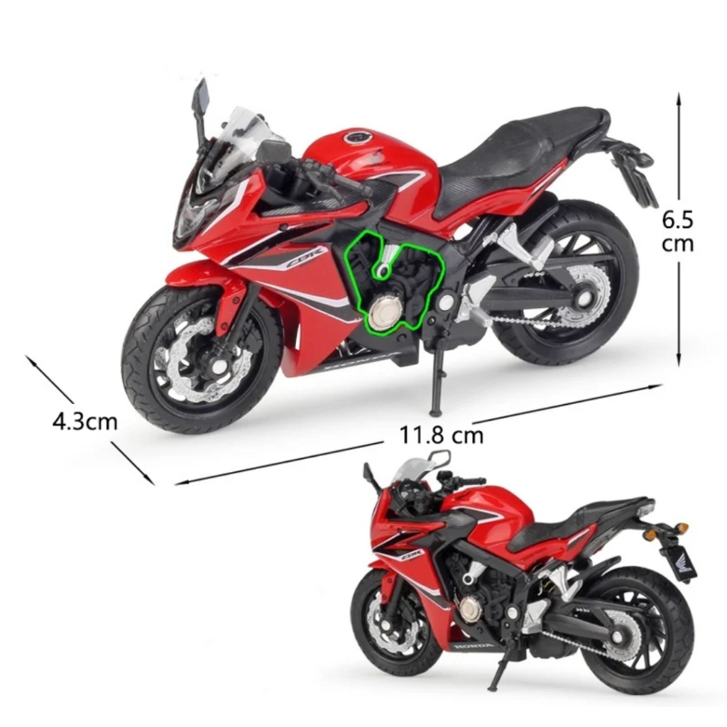 Miniatura de moto Honda CBR 650f escala 1/18 welly | Shopee Brasil