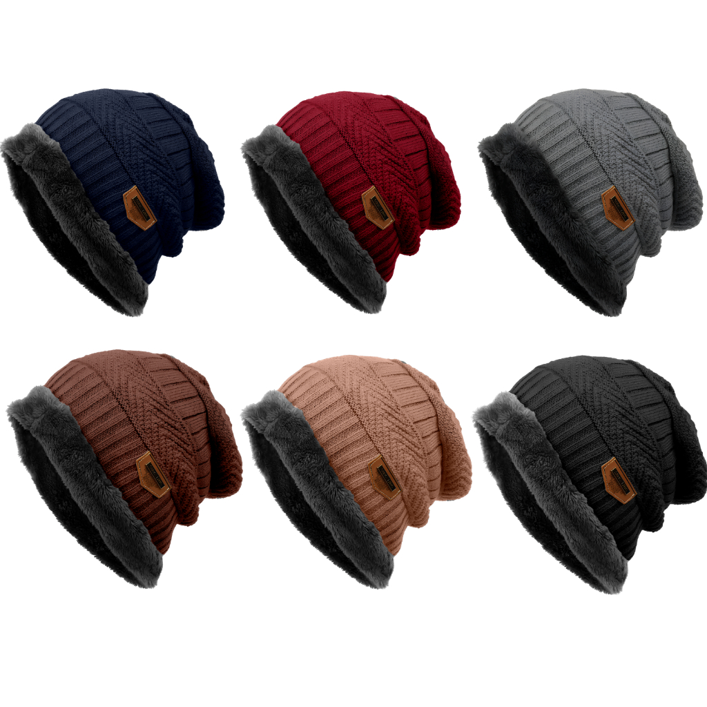 Touca De Inverno De Lã Com Forro Interno Unissex Estilosa Para Frio ...