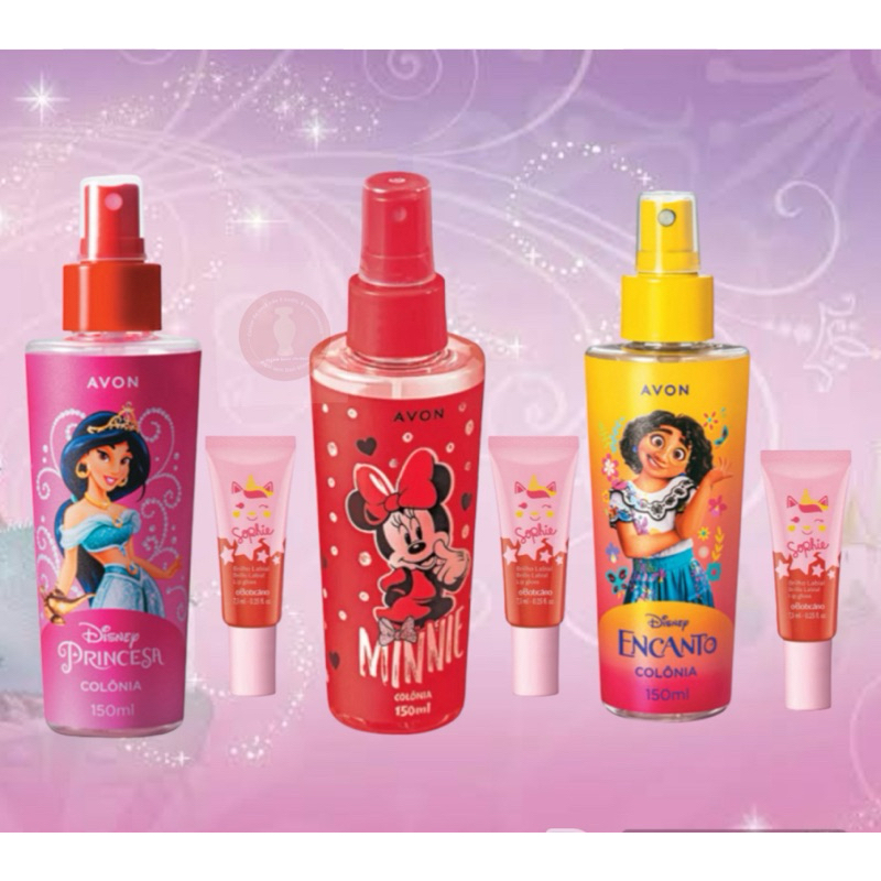 Kit Colônia Infantil Princesas Disney Avon + Brilho Labial Morango ...