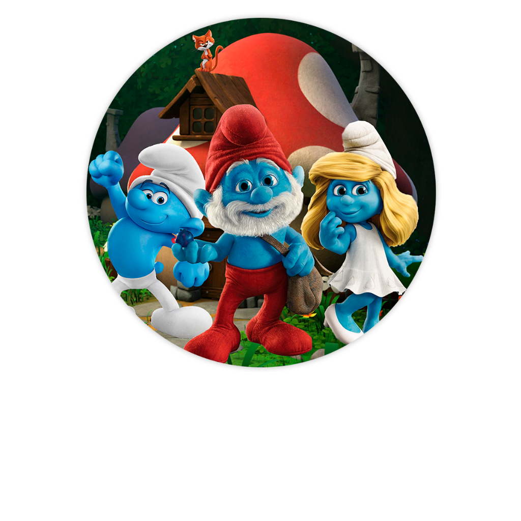 Painel Redondo Tecido C/elastico tema Smurfs | Shopee Brasil