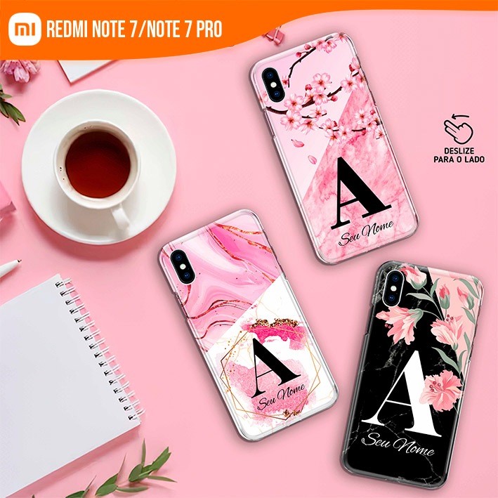 Capa Capinha - Redmi Note 7 / Note 7 Pro - Letra Inicial Personalizada com nome | Shopee Brasil