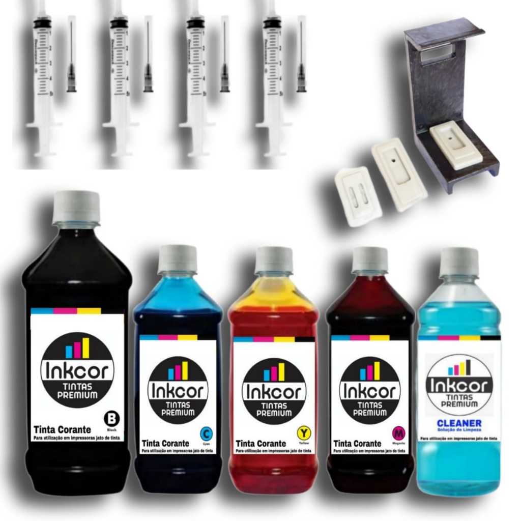 Recarga de Cartuchos Inkcor Compatível Impressora HP 2676 Cartucho 664 664XL c/ 650ml de Tinta ...