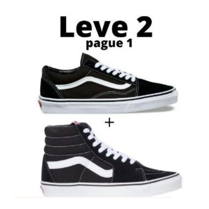 Kit 2 Pares Tênis Vans Botinha Old Skool Skate Masculino e Feminino ...