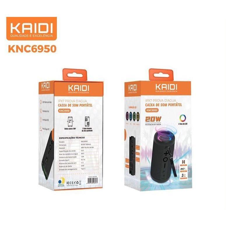 CAIXA DE COM KAIDI 20W IPX7 KNC 6950 Caixa De Som Prova D'água Portátil Kaidi Super Potente ...