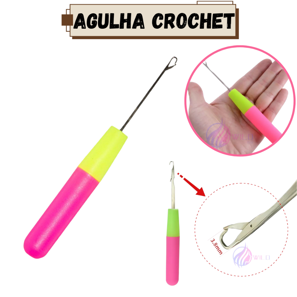 Agulha de Crochet Braids Para Tranças Entrelace e Cabelos Orgânicos ...