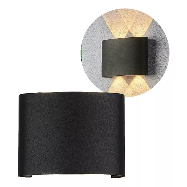 Arandela Led Meia Lua 4w Parede Branco Quente 4 Fachos Cor Preto 110v/220v | Shopee Brasil