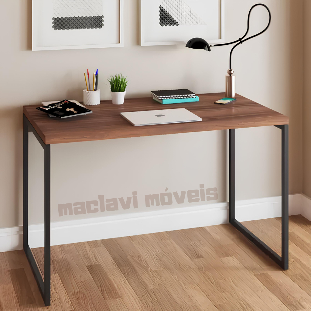 Escrivaninha Industrial 90X50 Escritorio Mesa Computador Estudo Home ...