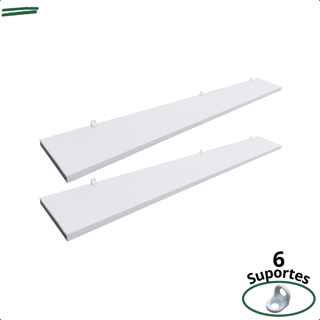 Kit 2 Prateleira Branca 90X10 + Suporte Flutuante Mdf Organizadora ...