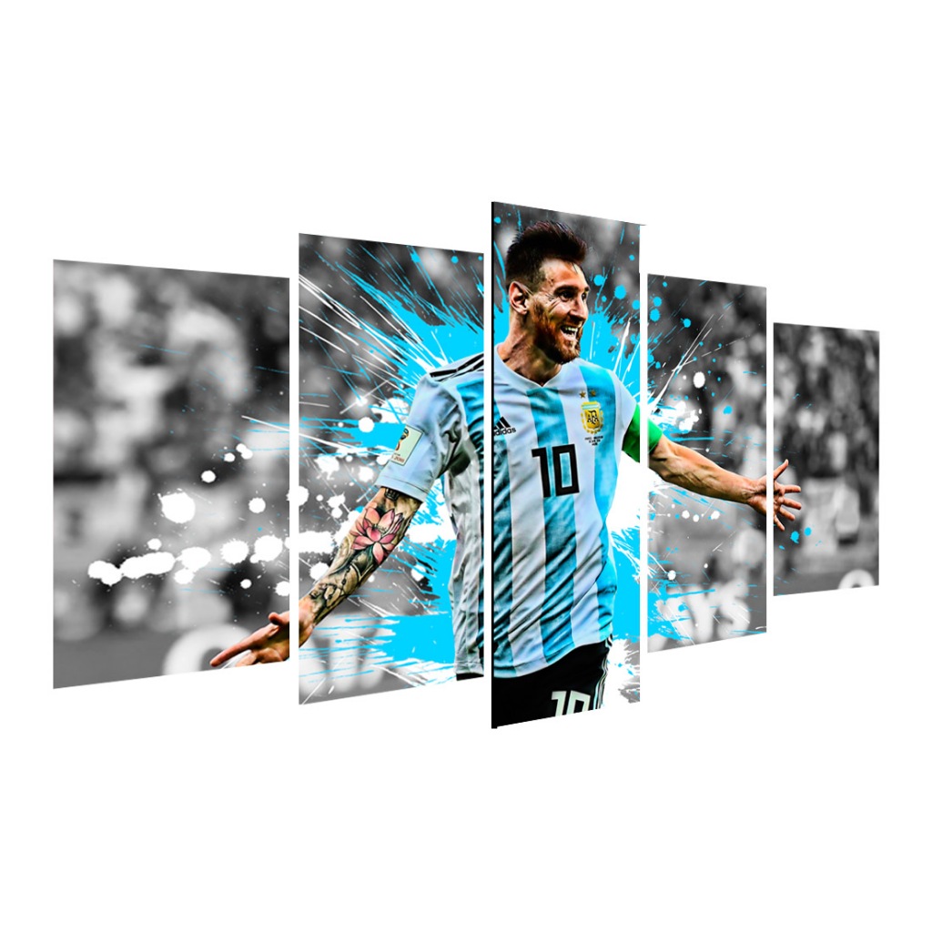 Quadro 5 Peças Mosaico Lionel Messi Argentina | Shopee Brasil