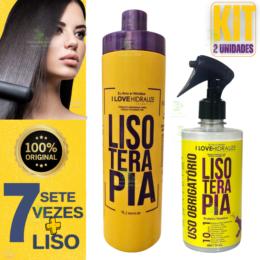 Progressiva Orgânica Sem Formol Lisoterapia - Hidralize 1L - Liso Extremo + Defrizante Protetor ...