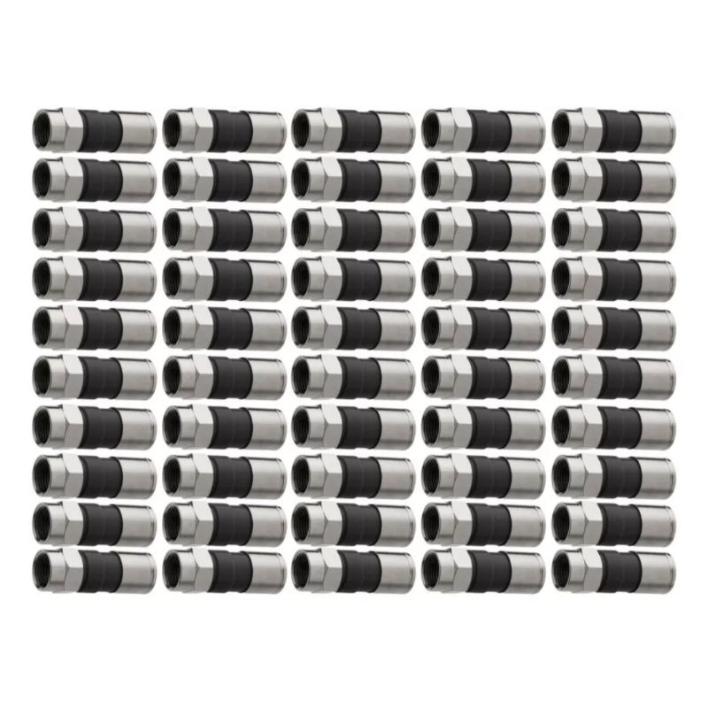 CONECTOR Rg06 COM 50 UNIDADES GRIMPAR COMPRESSÃO CABO COAXIAL SKY ...