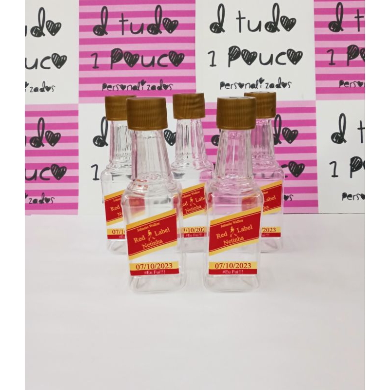 20 Mini Garrafinha personalizada whisky Red 50ml plástico | Shopee Brasil