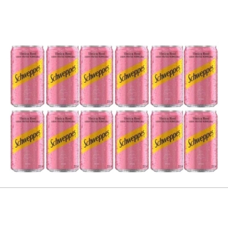 Kit 12u Schweppes Tônica Rose Frutas Vermelhas Lata 220ml | Shopee Brasil