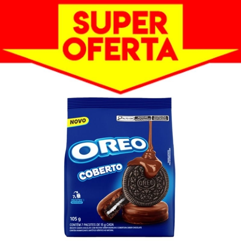 OREO COBERTO BISCOITO FLOWPACK COM 105g | Shopee Brasil