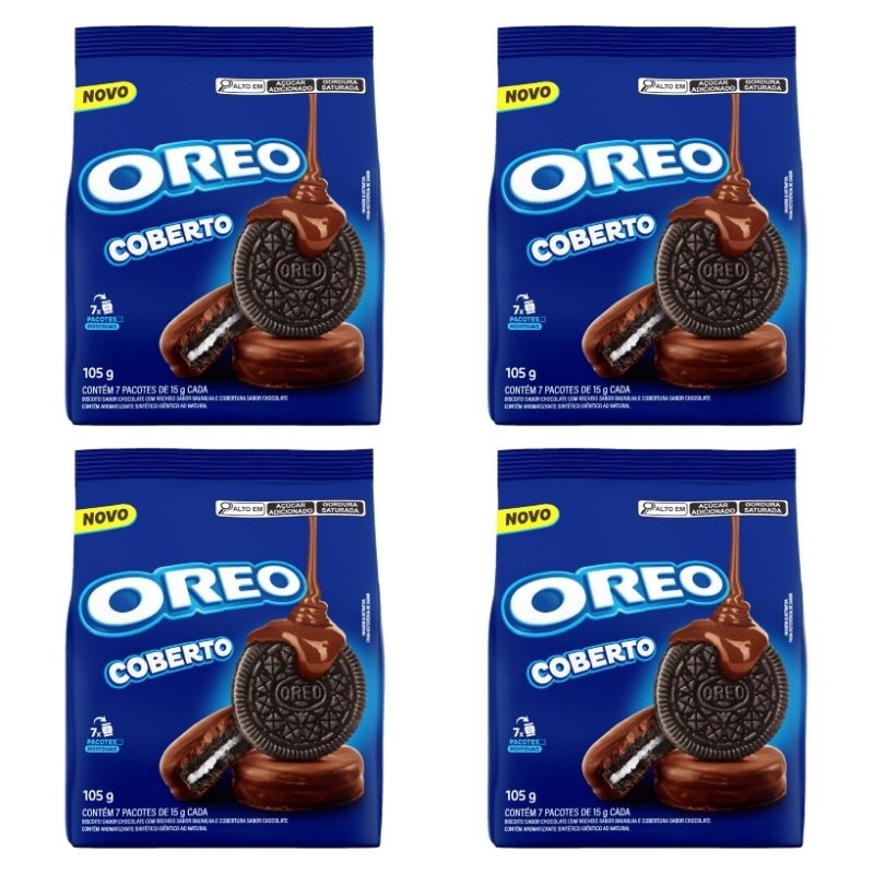 OREO COBERTO BISCOITO FLOWPACK COM 105g | Shopee Brasil