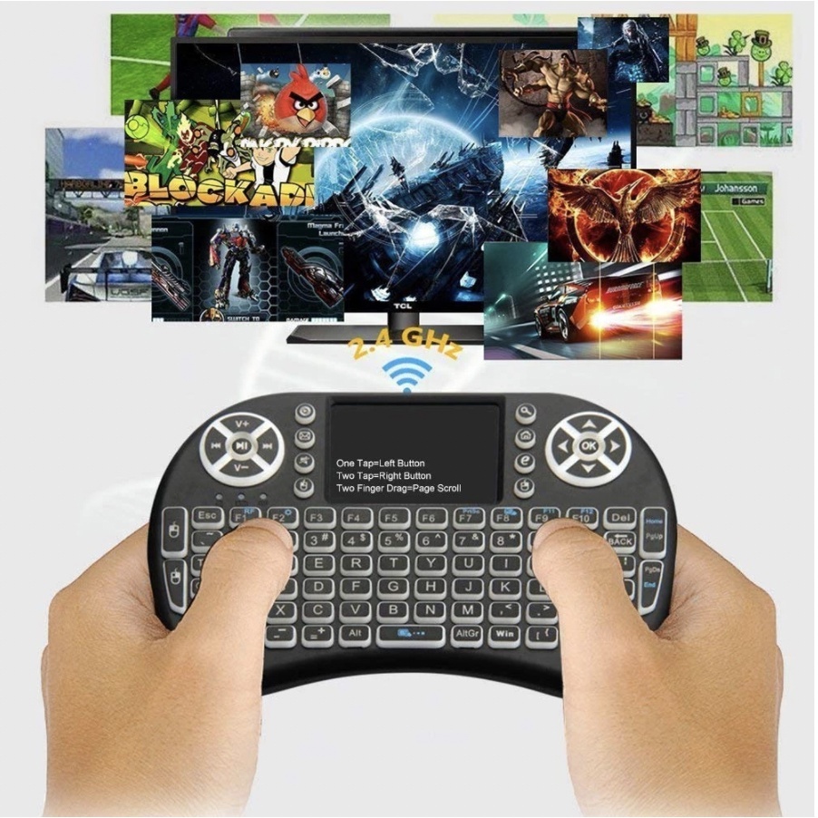 Mini Teclado Controle Sem Fio, luz Iluminado 2.4ghz Smart TV, TV Box PC ...