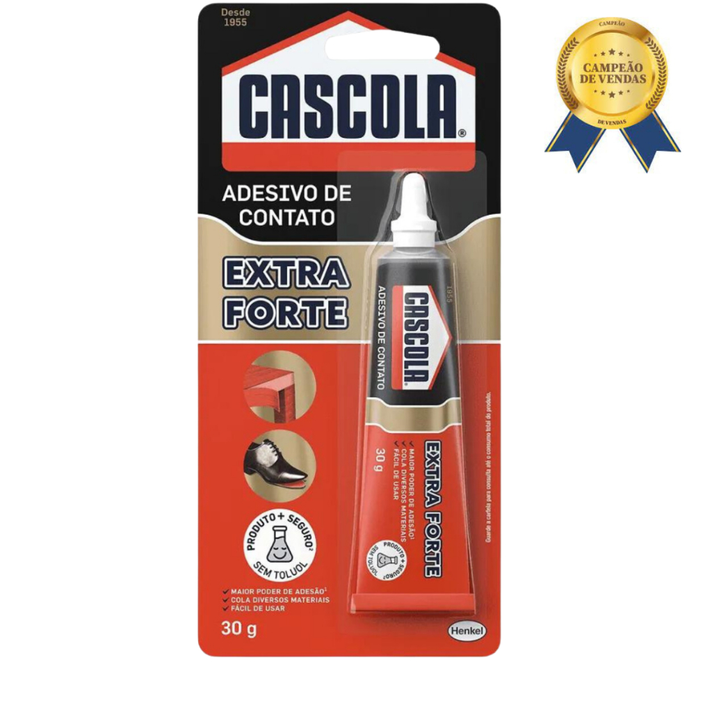 Cascola Cola De Contato 30g - Cola Sapateiro,madeira,couro, fórmica ...