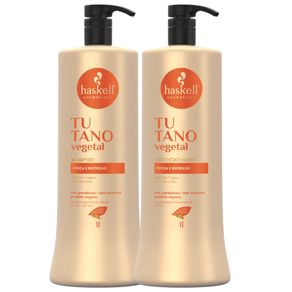 Kit Tutano Vegetal Haskell Shampoo e Condicionador 1L | Shopee Brasil