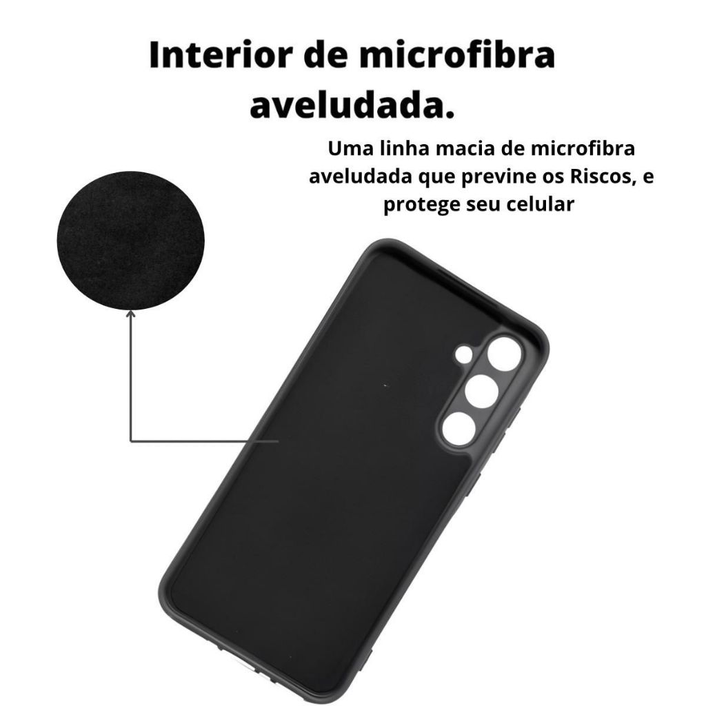Capa Capinha Anti Queda Aveludada + Película Para Samsung Galaxy A55 ...
