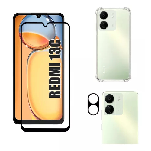 KIt Pelicula Vidro 3D Xiaomi Redmi 13C + Capa Capinha Anti Shock + Pelicula Camera 3D | Shopee ...