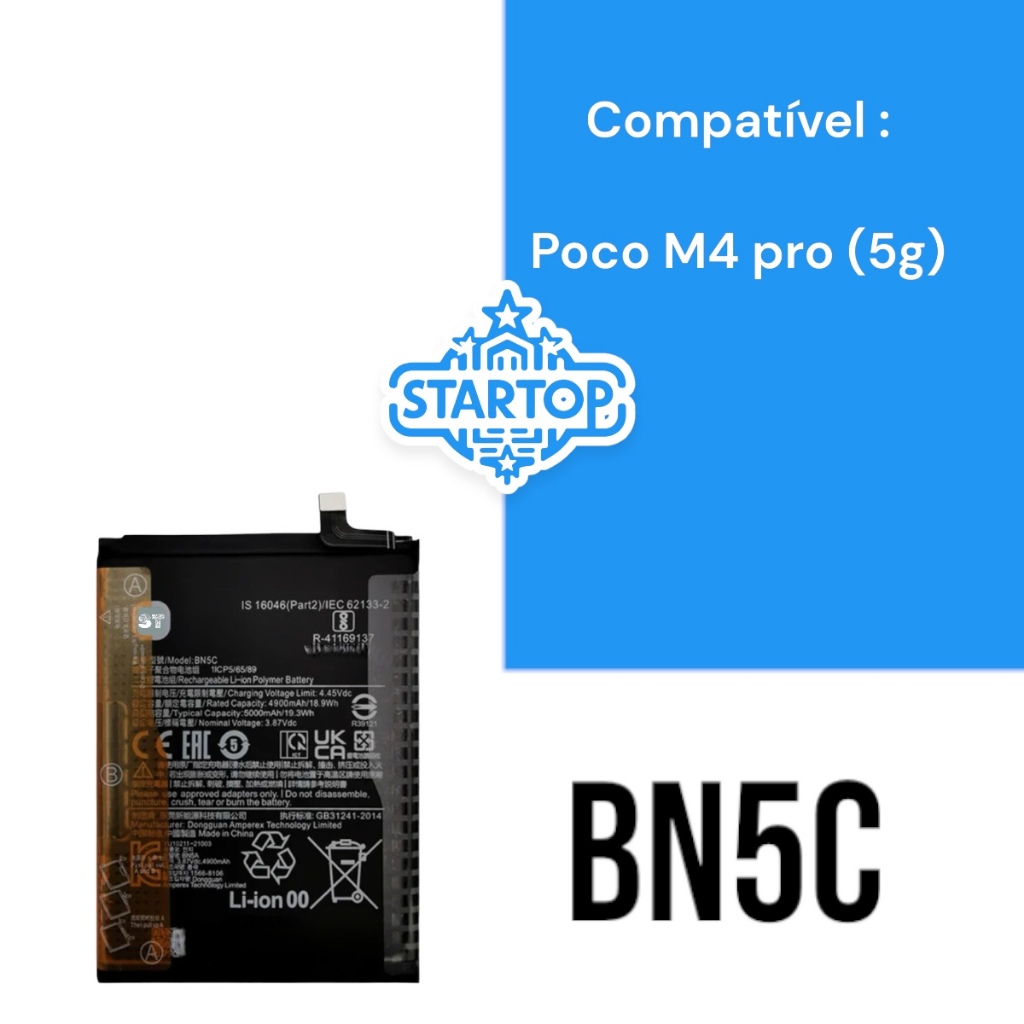 bateria Compativel Com Xaiomi Poco M4 Pro (5g) Bn5c | Shopee Brasil