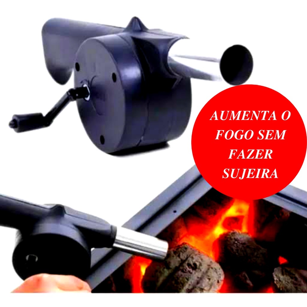 Assoprador Churrasqueira Acender Carvão Acender Fogo Churrasco Lareira ...